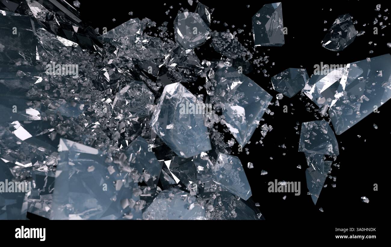 Abstract Ice Explosion. Abstract background with pieces of ice. 3d ...