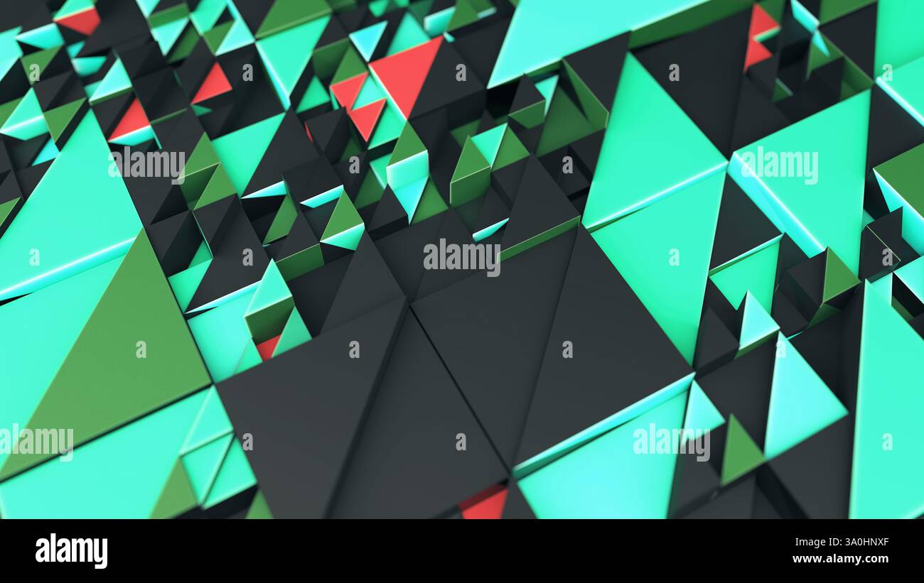 3D Triangular Patterns. Abstract triangular background with depth of field effect. Large number ...