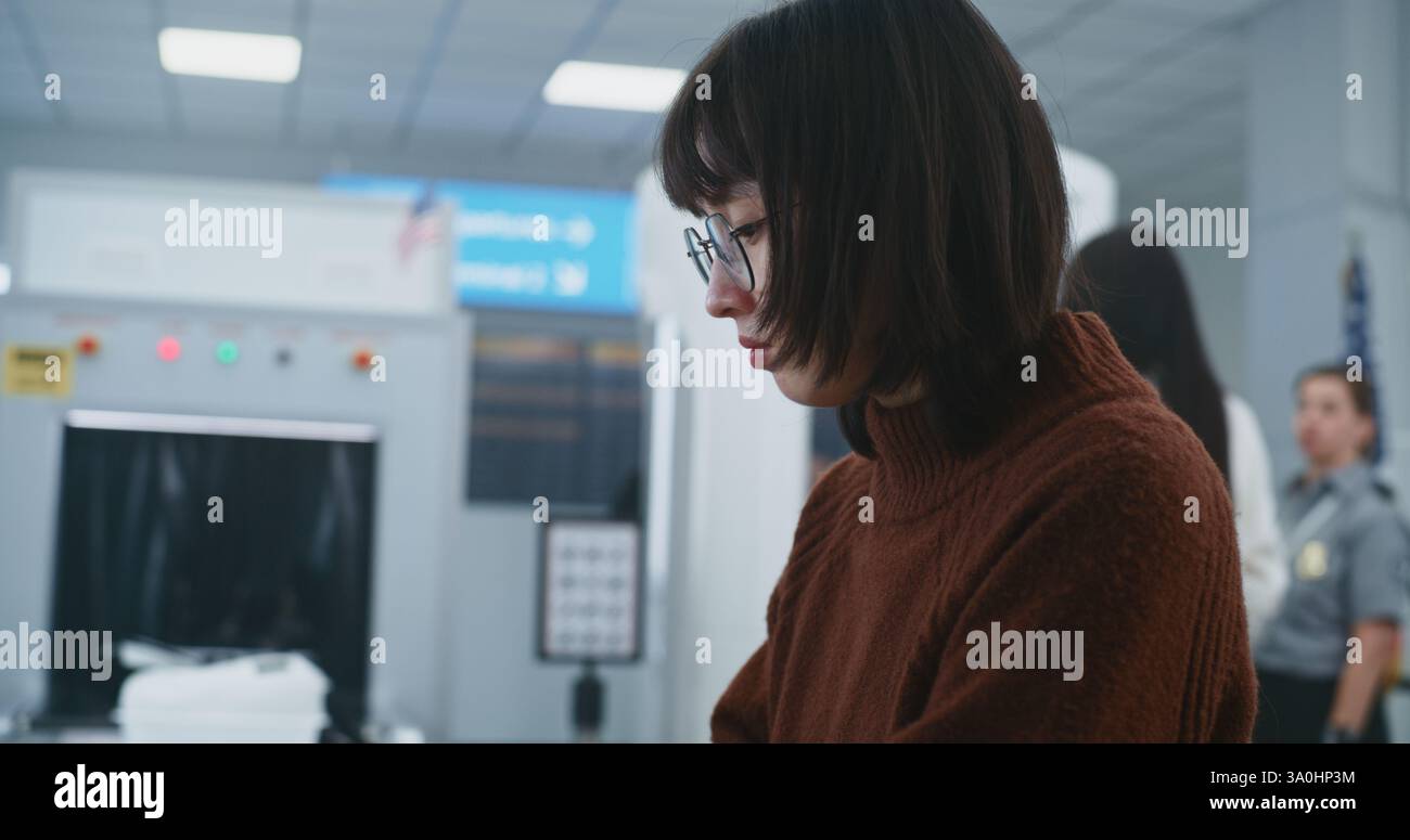 Screening Procedures in Airport Terminal: Queue of Diverse People ...
