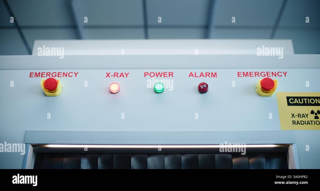 Security Checkpoint in Airport Terminal: Advanced Metal Detector X-ray ...