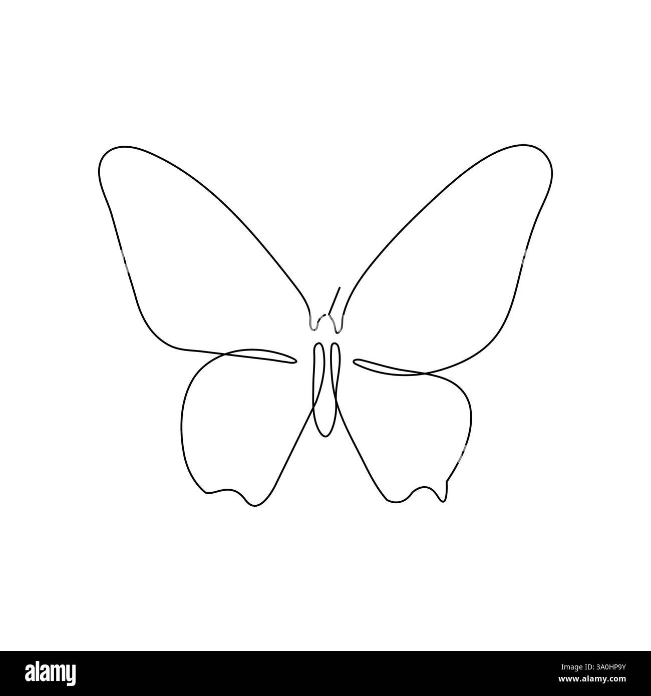 Vector illustration continuous Butterfly one line drawing Stock Vector ...