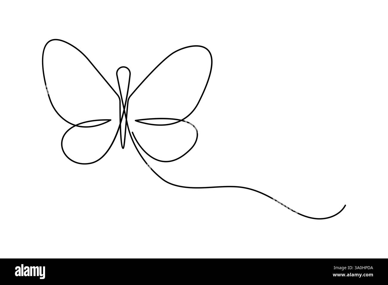 Vector illustration continuous Butterfly one line drawing Stock Vector ...