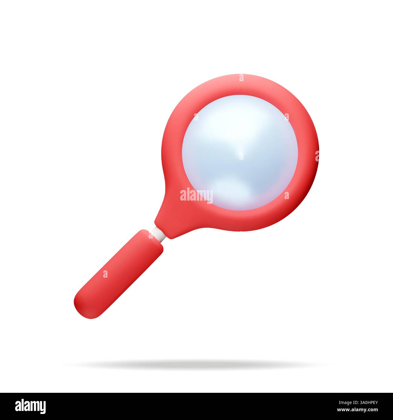 3D red magnifying glass isolated on white Stock Vector Image & Art - Alamy