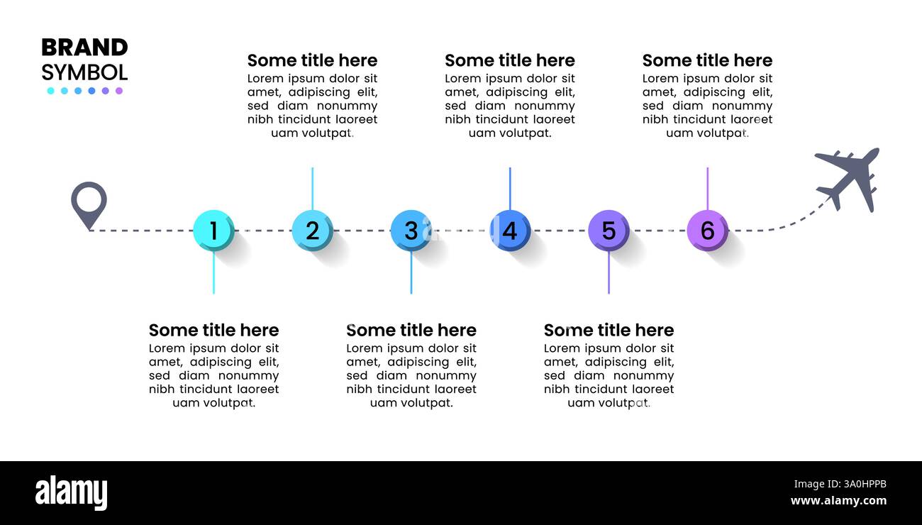 Infographic template with 6 options or steps. Travel timeline. Can be ...