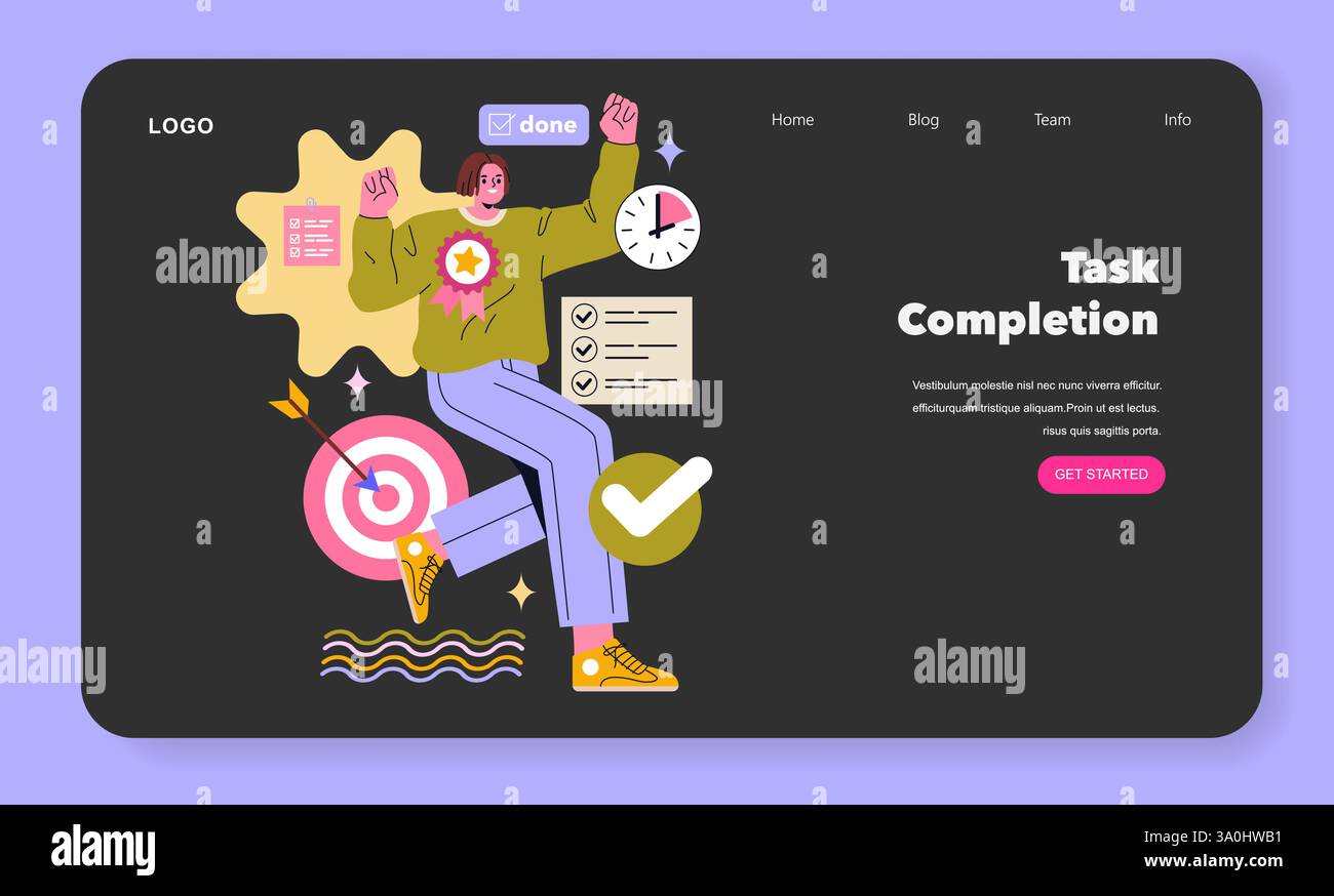 ADHD-friendly task completion representation. A lively individual ...