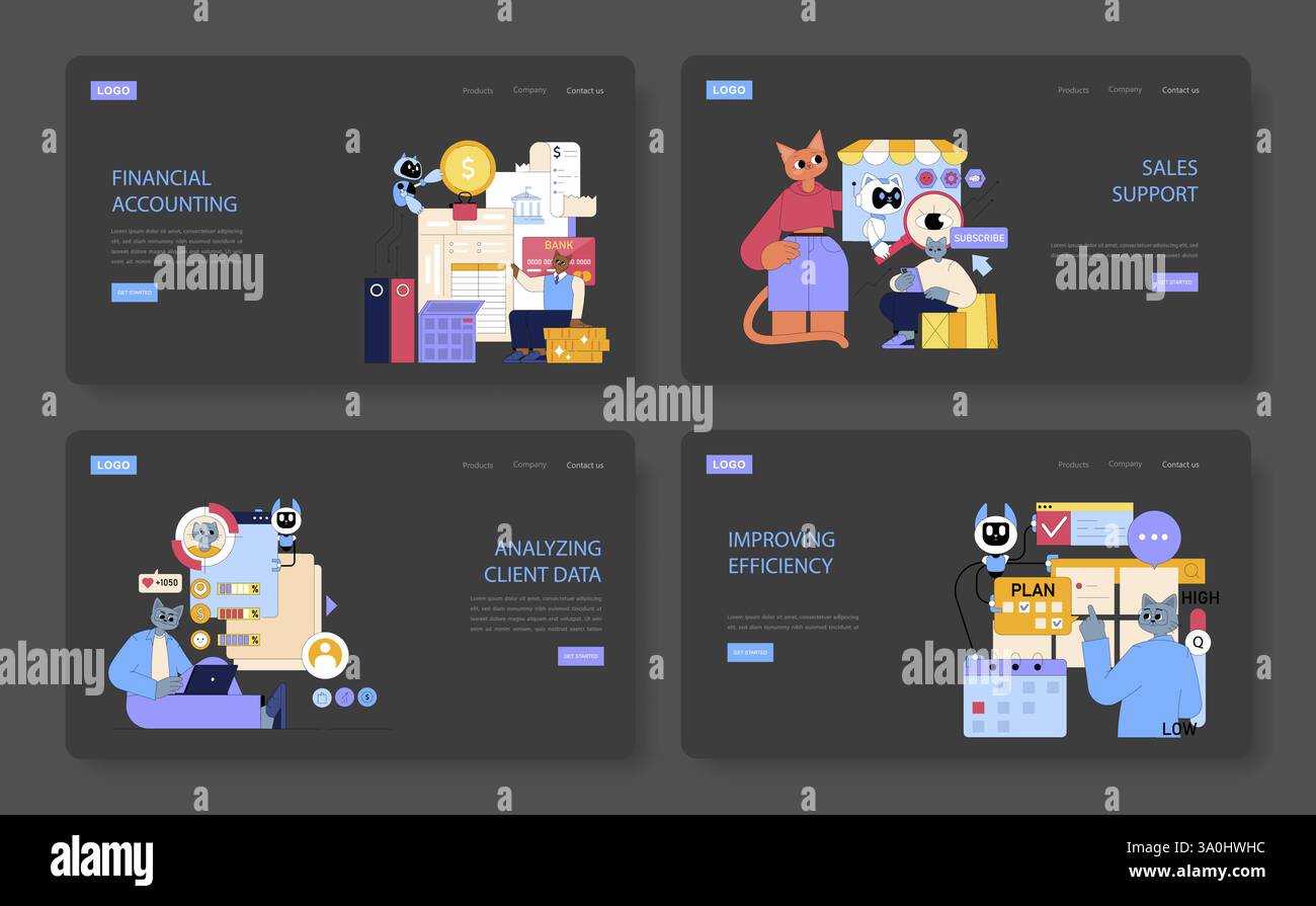 Business processes illustration showcasing key areas like financial ...