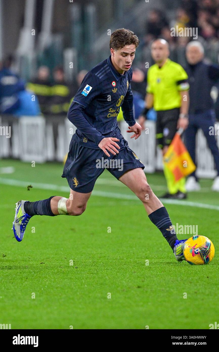 Turin, Italy. 03rd Mar, 2025. Kenan Yildiz (10) of Juventus seen during ...