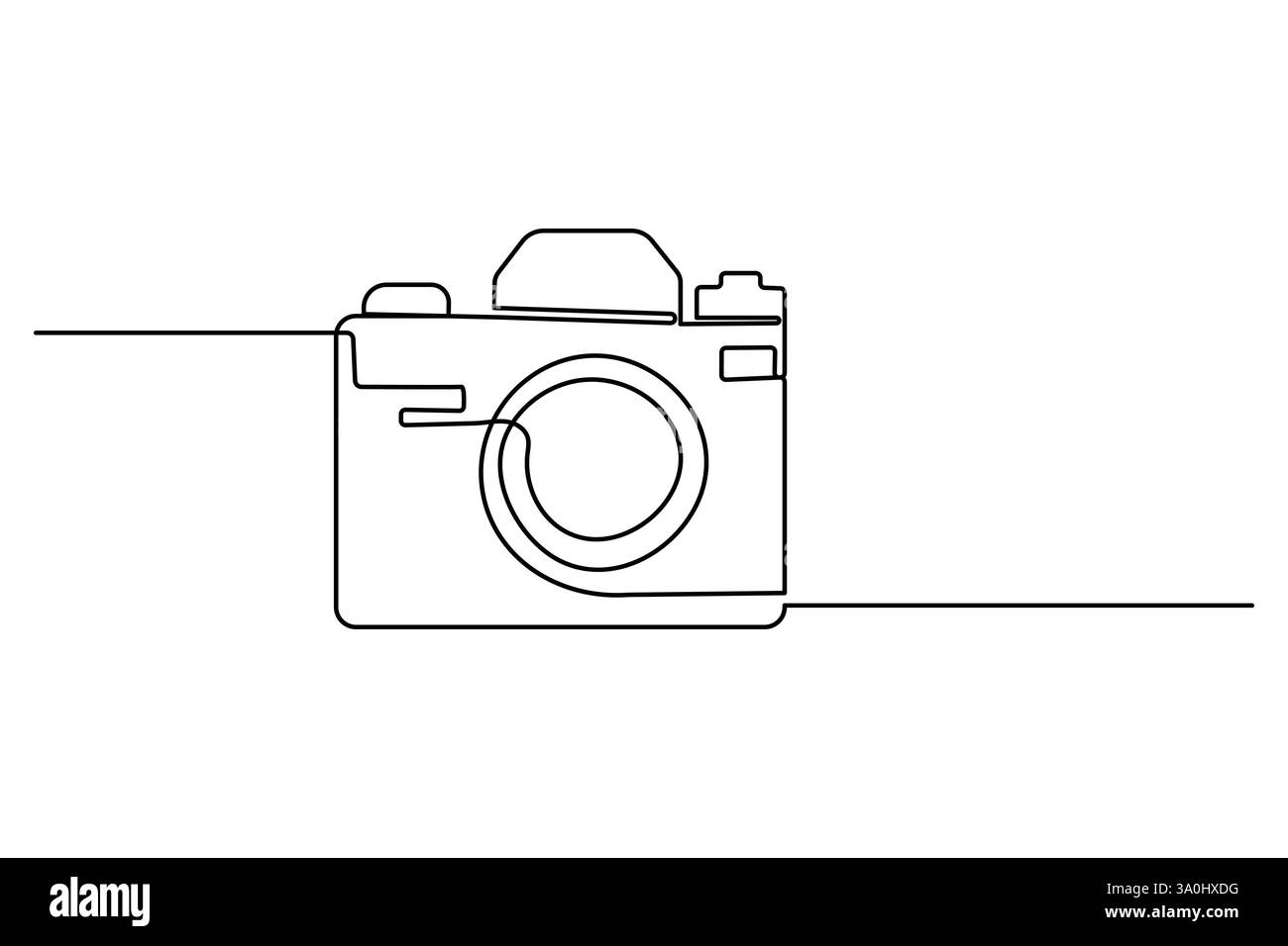 Modern camera continuous one line drawing of minimalist outline vector ...