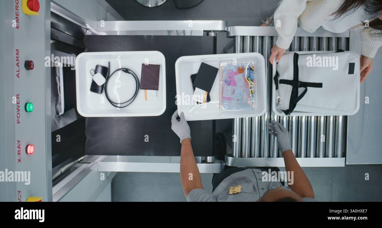 Diverse People, Travelers Putting Personal Items in Plastic Trays for X ...