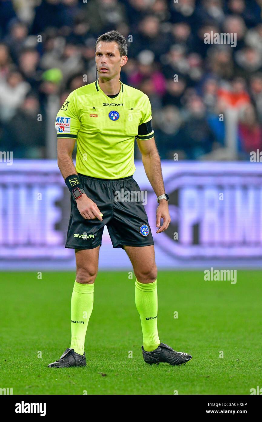 Turin, Italy. 03rd Mar, 2025. Refere Matteo Marchetti seen during the ...