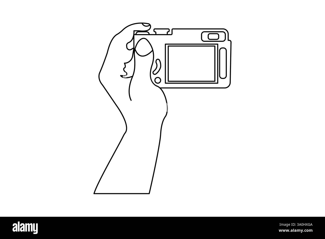 One continuous line drawing of camera linear Isolated style Hand drawn ...