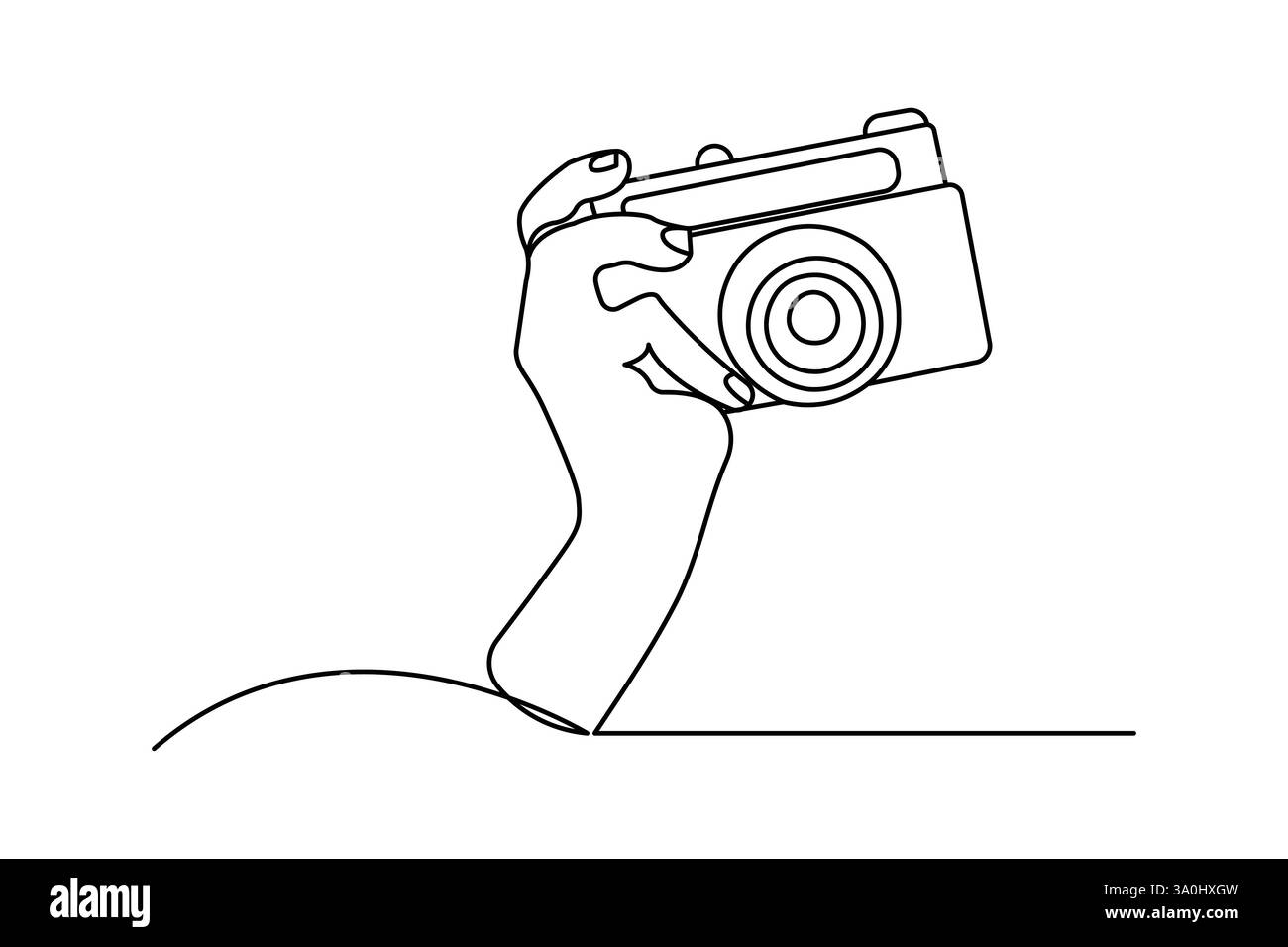 One continuous line drawing of camera linear Isolated style Hand drawn ...