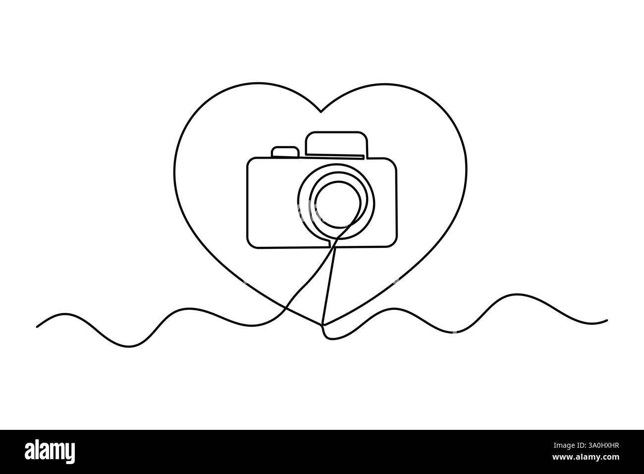 One continuous line drawing of camera linear Isolated style Hand drawn ...