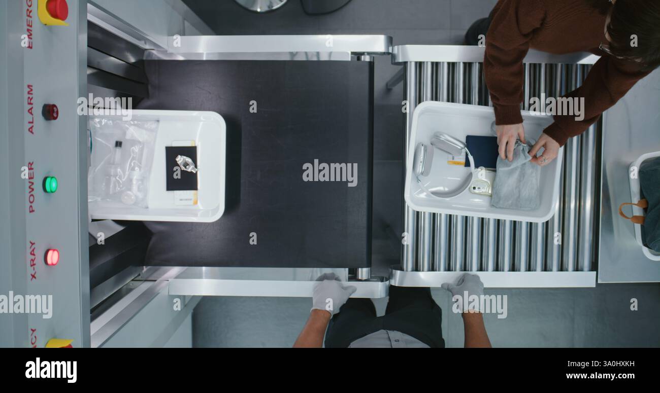 Top View on Diverse People, Passengers Putting Personal Items in ...