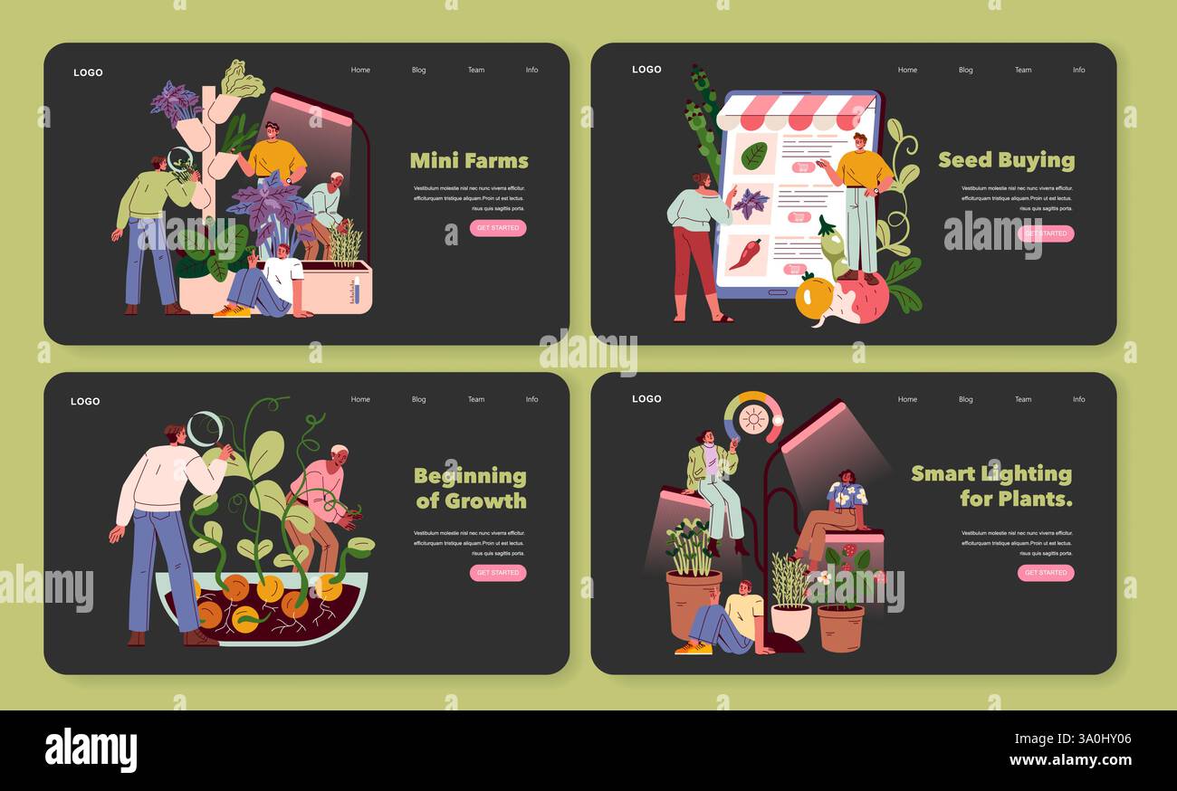 Mini Farms concept. A representation of modern mini farms focusing on ...