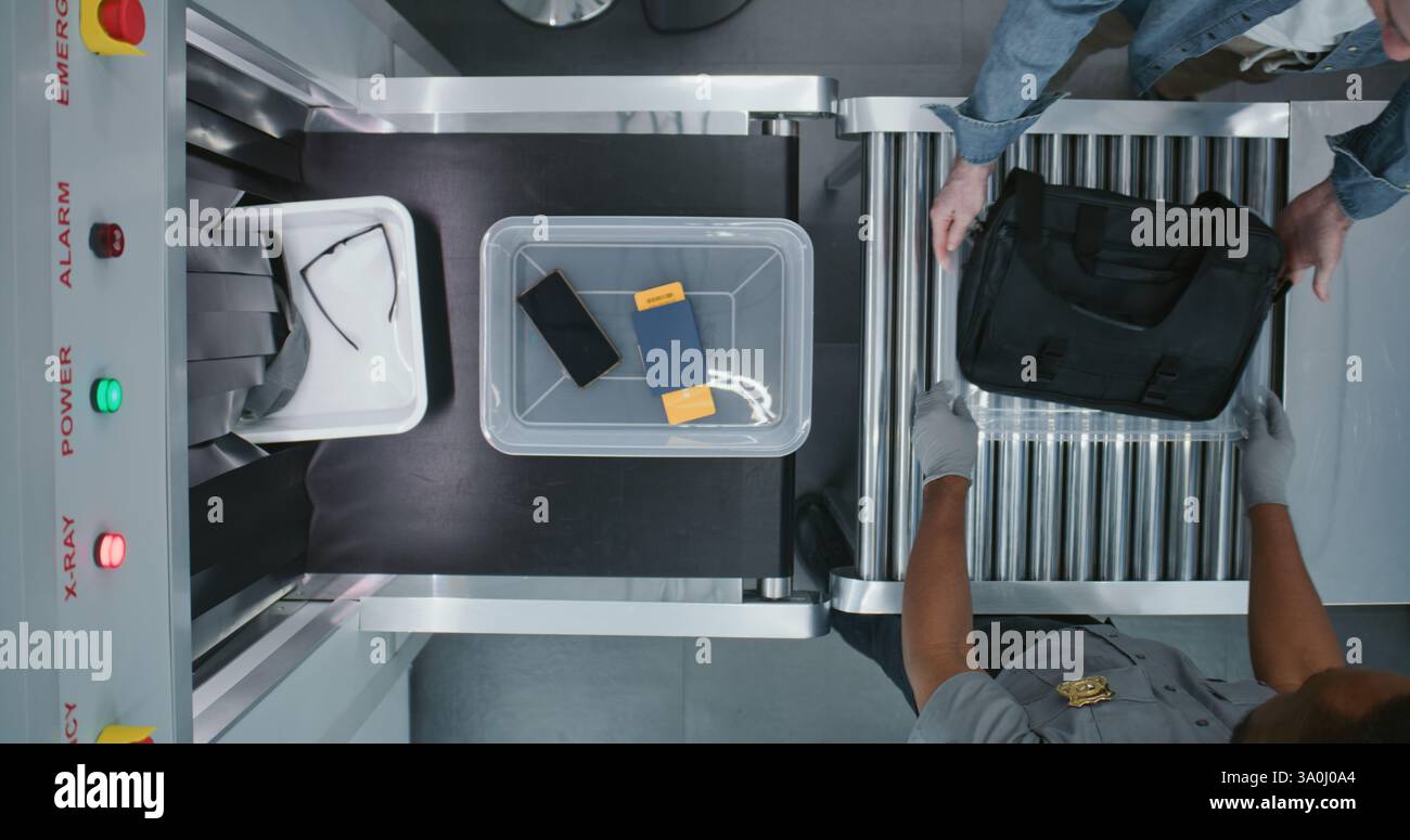Diverse People, Travelers Putting Personal Items in Plastic Trays for X ...