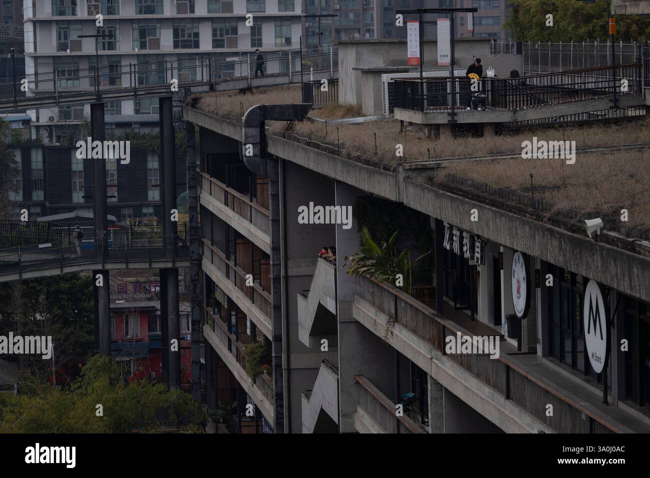 Visitors enjoy the roof top walk way at the West Village project by ...