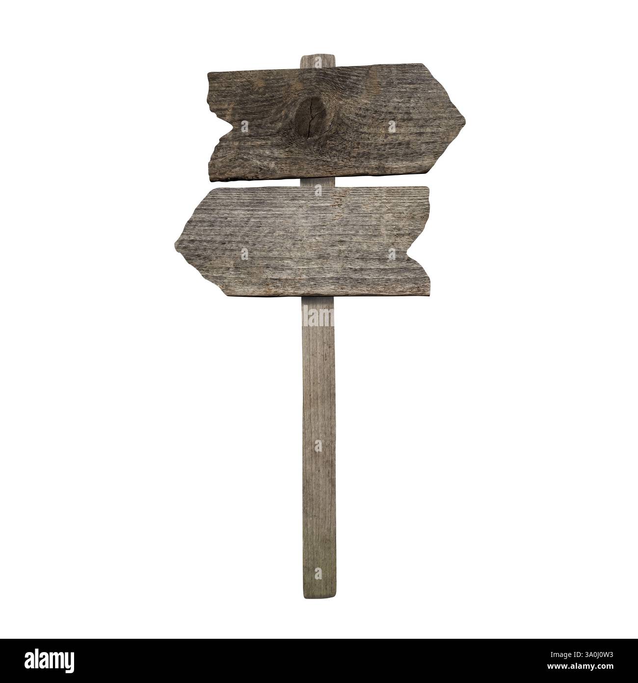 Wooden pointer with arrow-shaped boards on white background Stock Photo ...