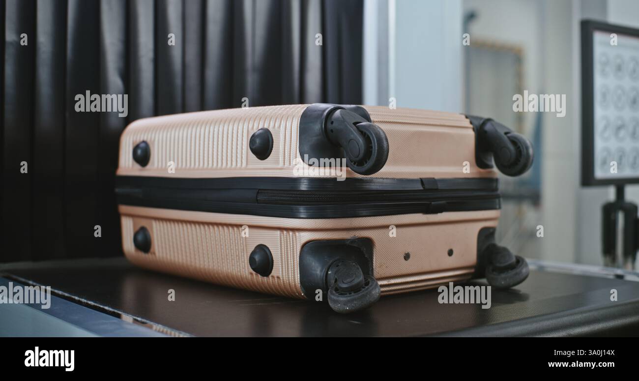 Airport Security Checkpoint: Close Up of Suitcases and Personal Items ...