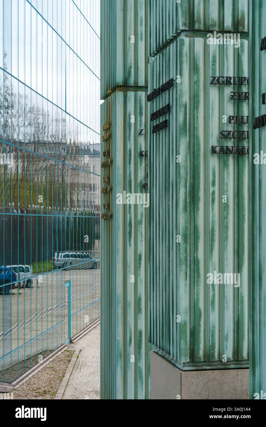 Architectural details of Supreme Court Building in Warsaw, Poland with ...