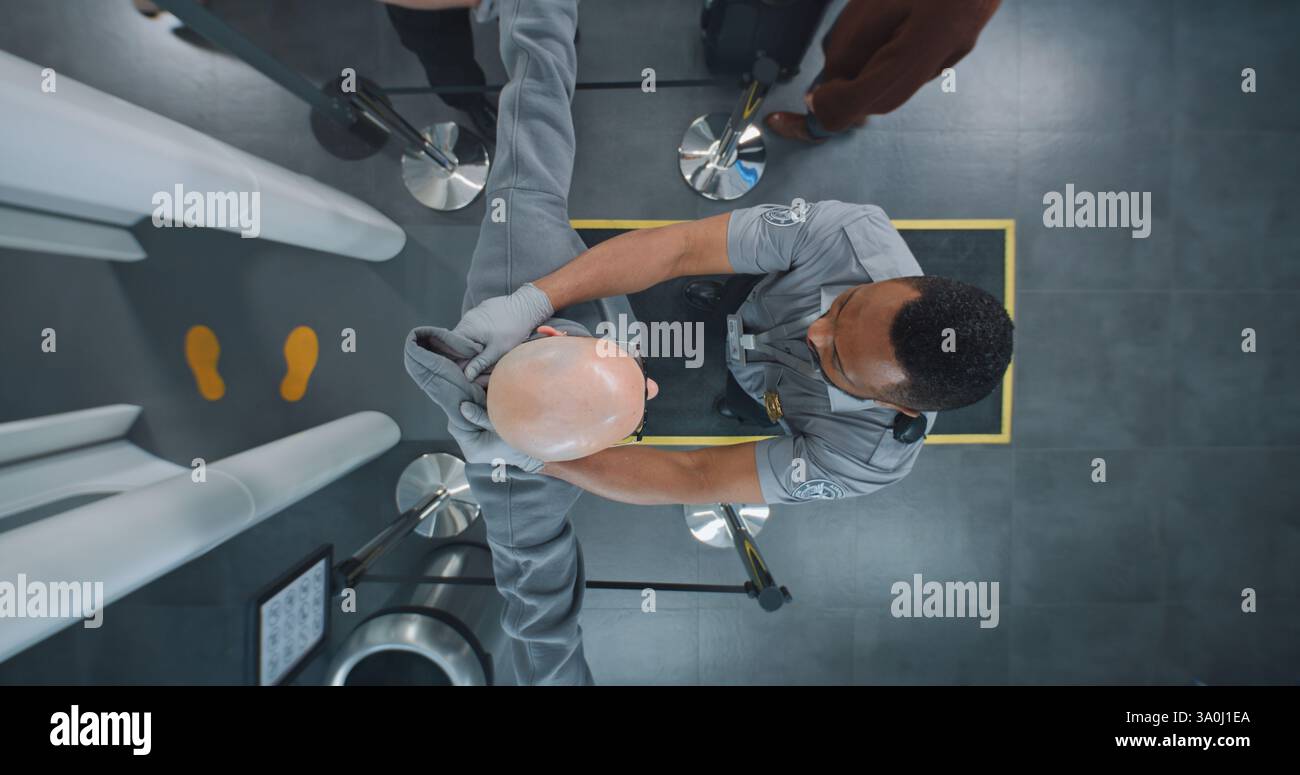 TSA Screening Procedures: Diverse People Walking Through X-ray Metal ...