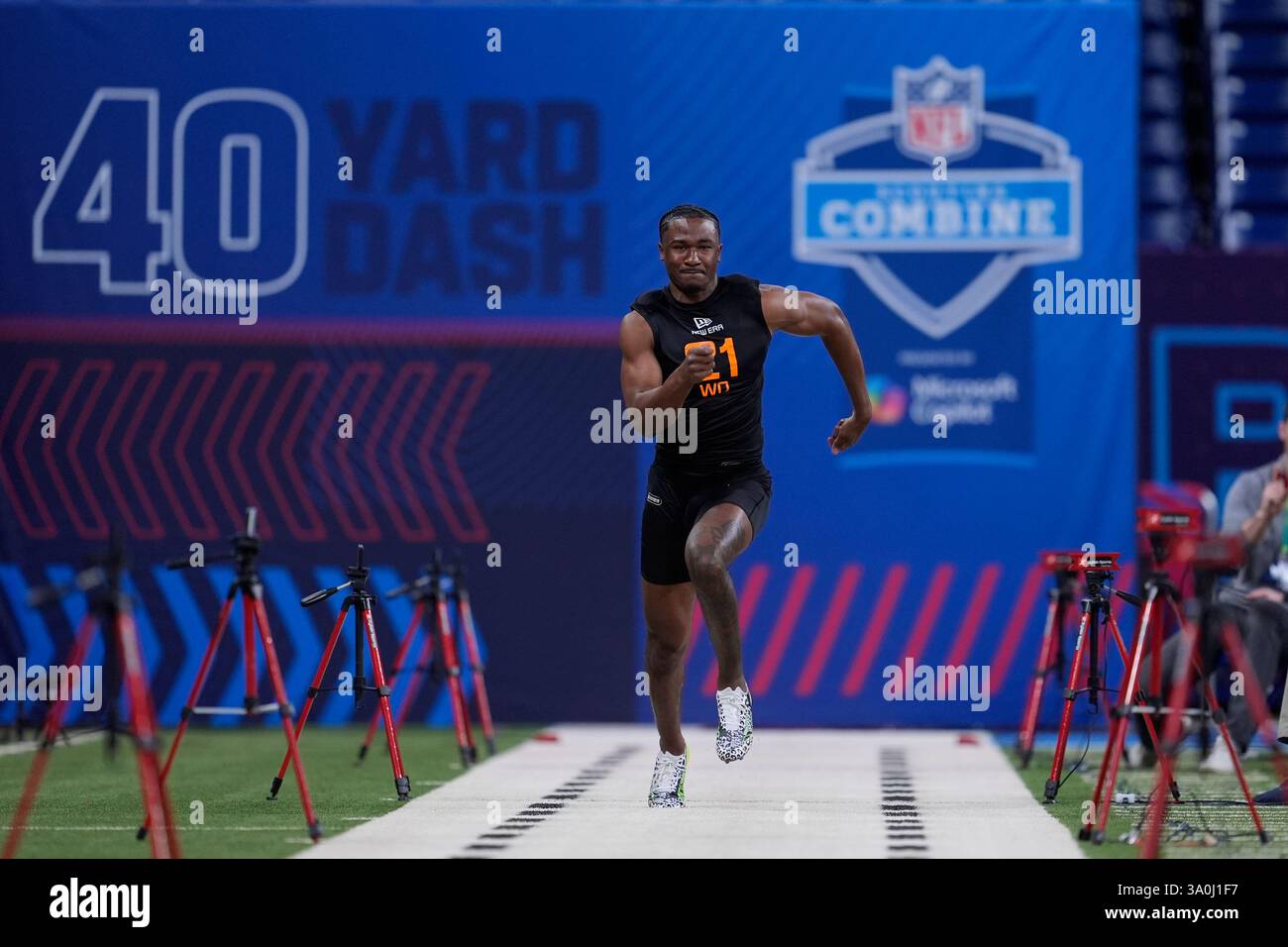 Colorado State wide receiver Tory Horton runs the 40-yard dash at the ...
