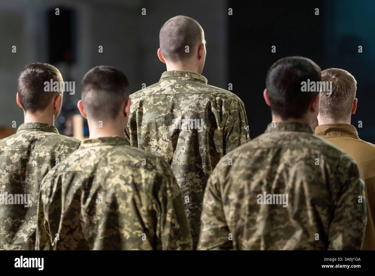 Kyiv, Ukraine. 04th Mar, 2025. Young soldiers seen at anniversary event ...