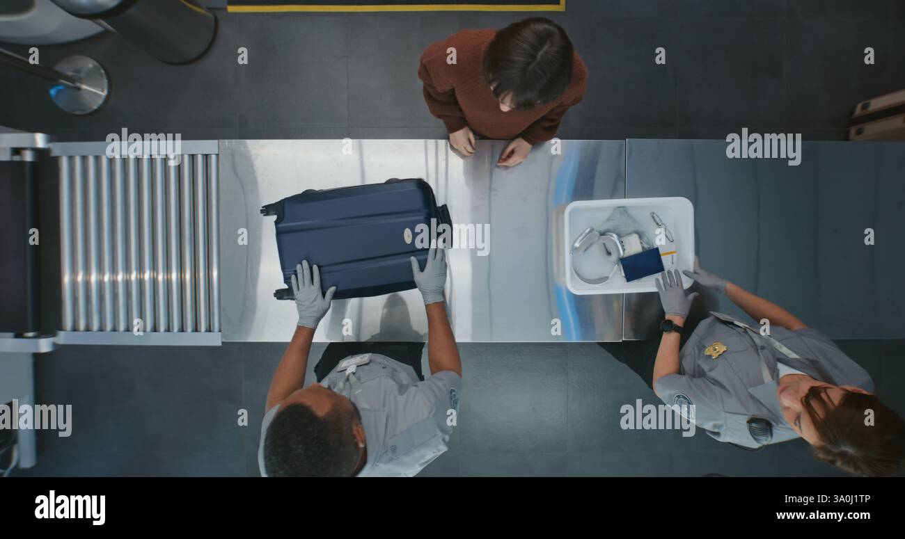 Queue of Diverse People, Passengers Putting Personal Items in Plastic ...