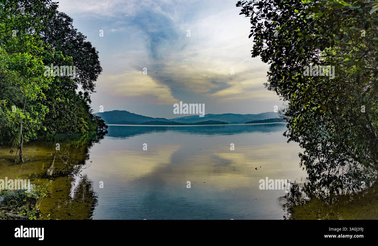 Nature beauty of dam backwater storage area Stock Photo - Alamy