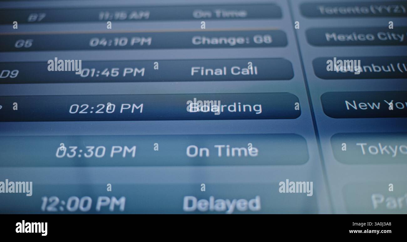 International Airport Terminal: Arrival and Departure Information ...