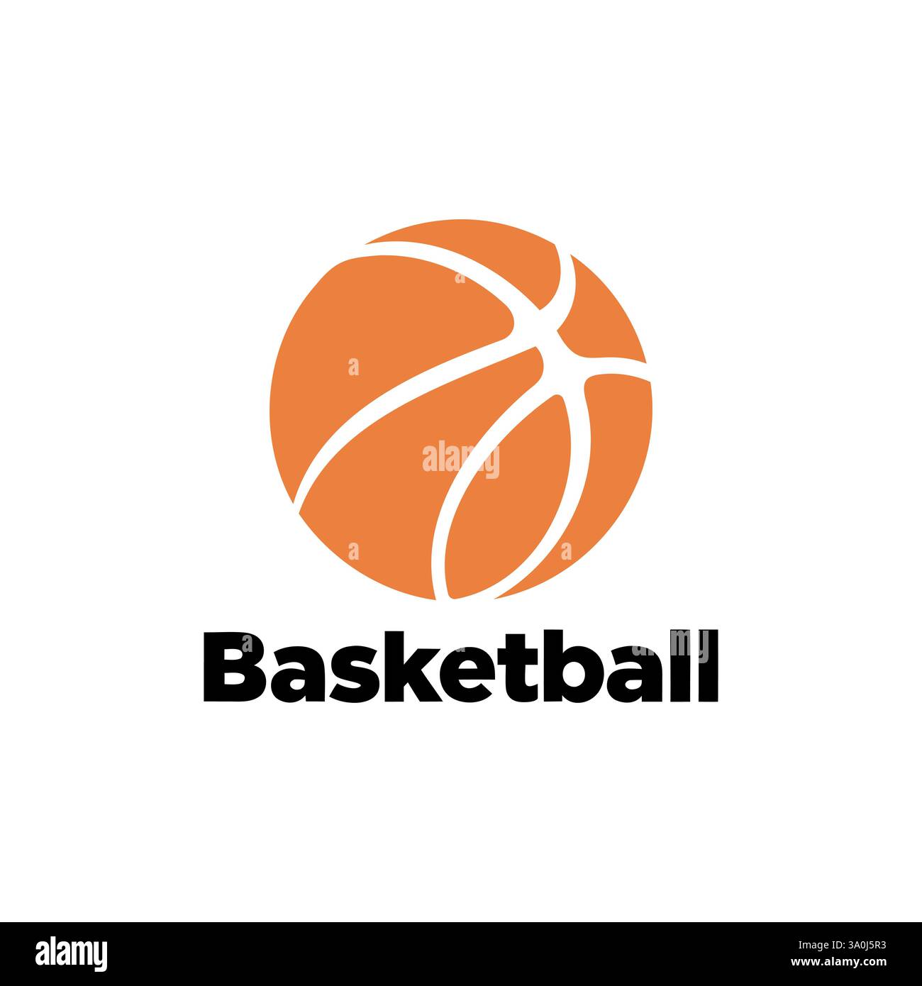 Orange basketball ball icon. Concept of basketball game, sports and ...