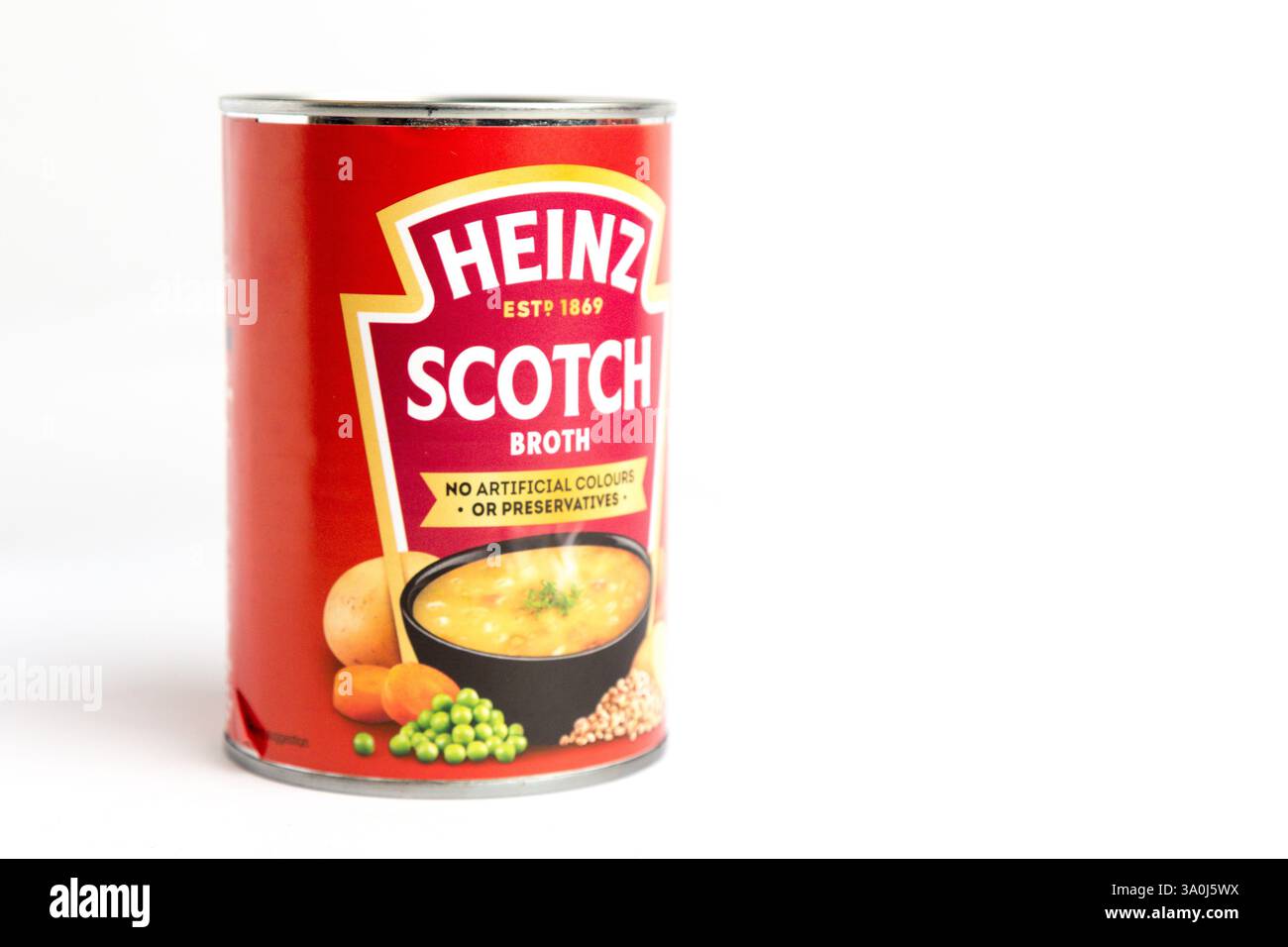 London, United Kingdom 24th February 2025 :- Tin of Heinz Scotch Broth ...