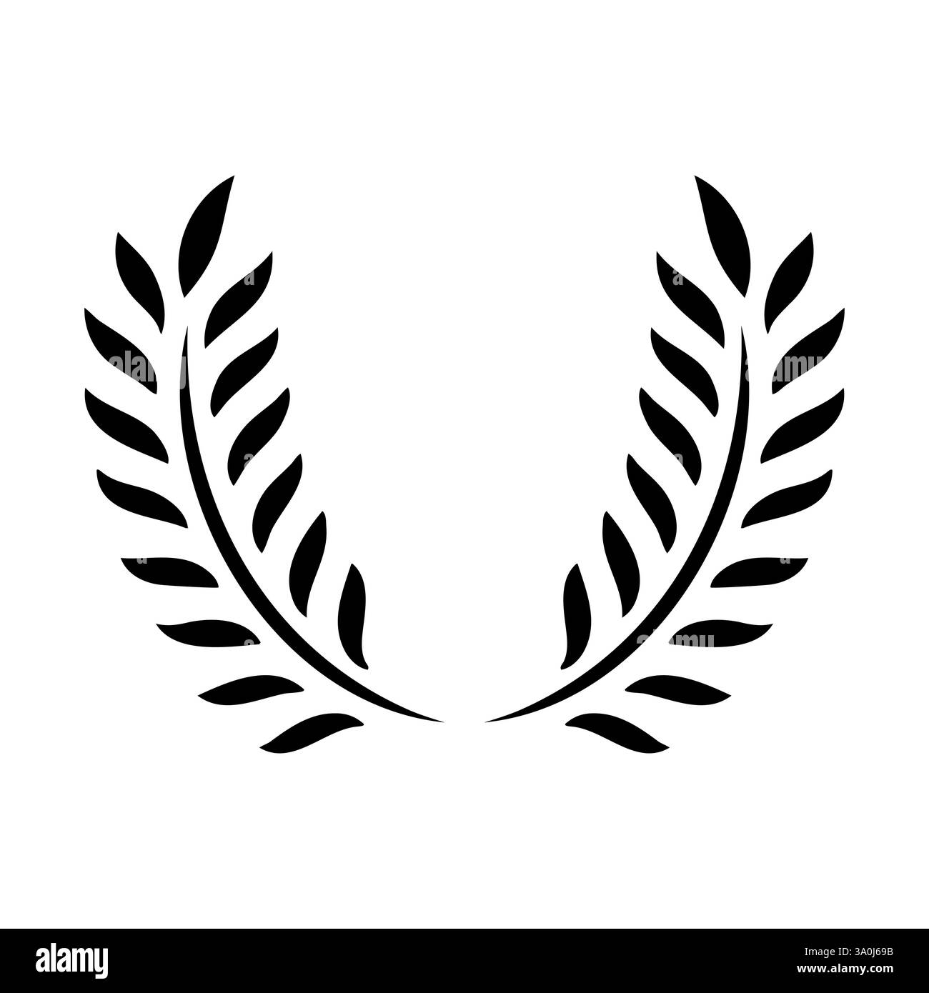 Laurel wreath icon. Circular laurel wreath. Symbol of victory and achievement. Victory symbol ...