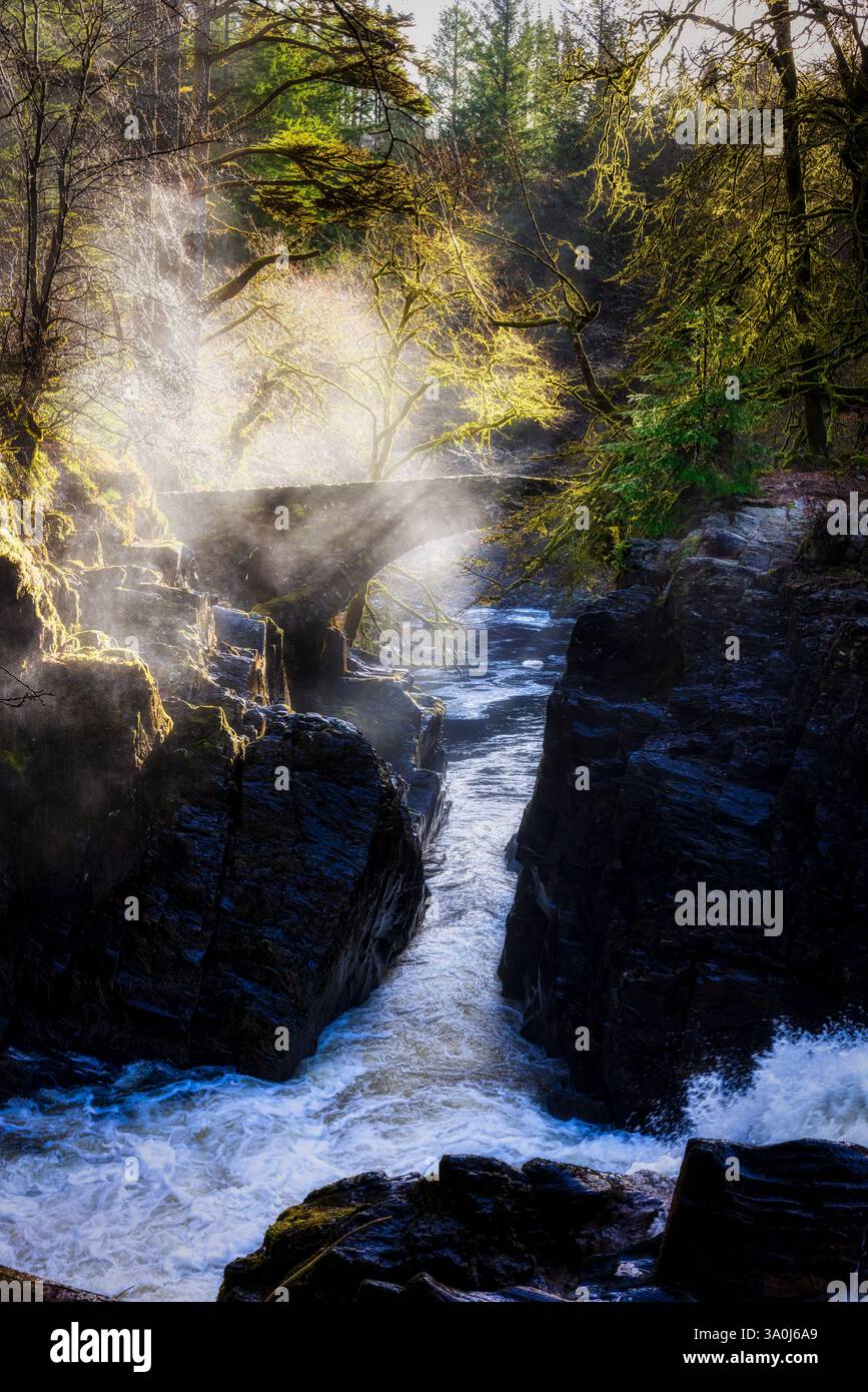 Bridge at the Hermitage, Dunkeld, Scotland, United Kingdom Stock Photo ...