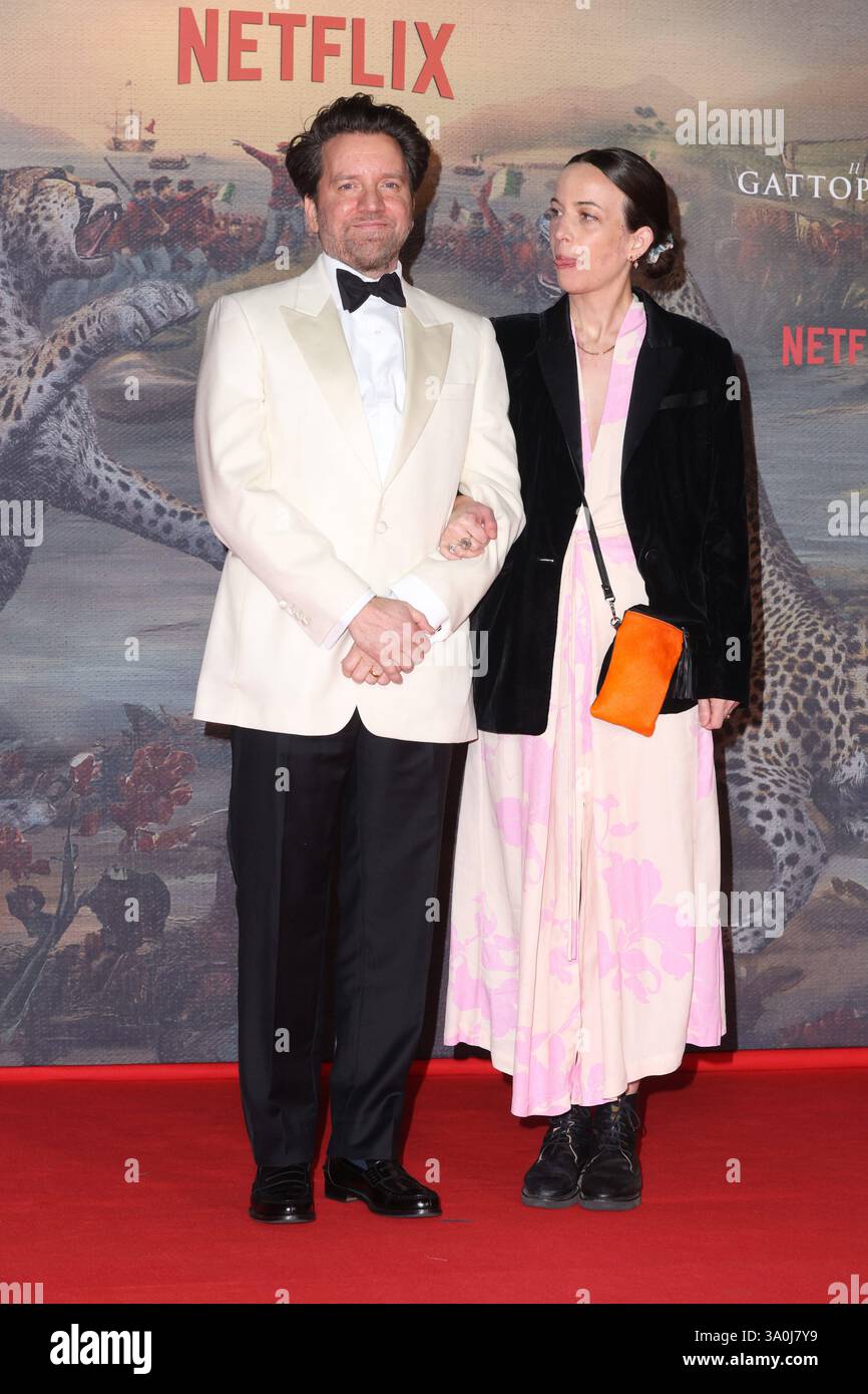 March 3, 2025, Rome, Lazio, Italy: Director Richard Warlow and his wife ...