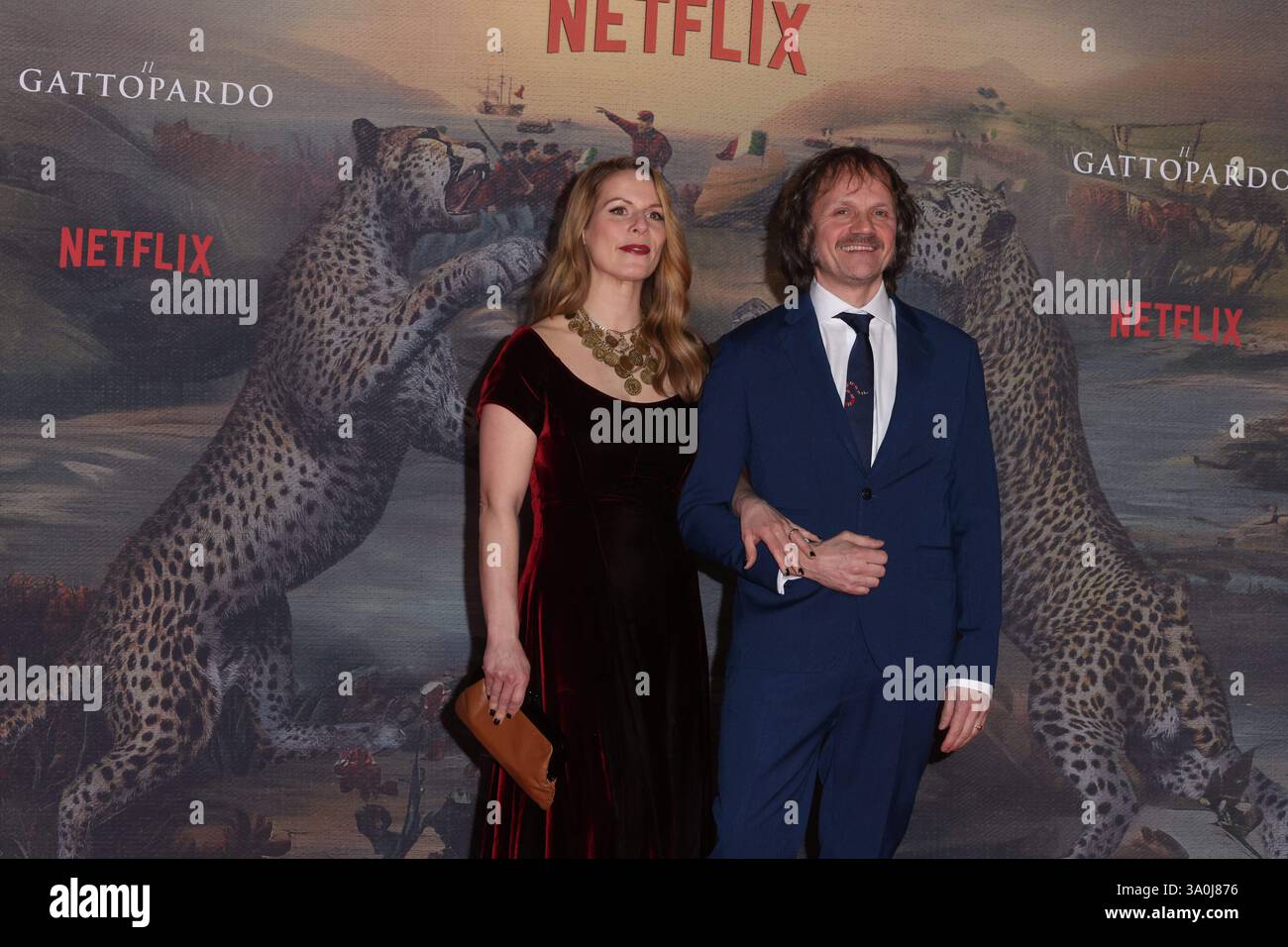 March 3, 2025, Rome, Lazio, Italy: Director Tom Shankland and his wife ...