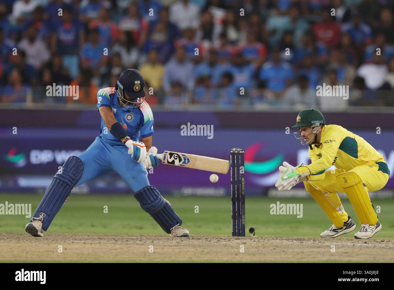 India's Axar Patel plays a shot during the ICC Champions Trophy ...