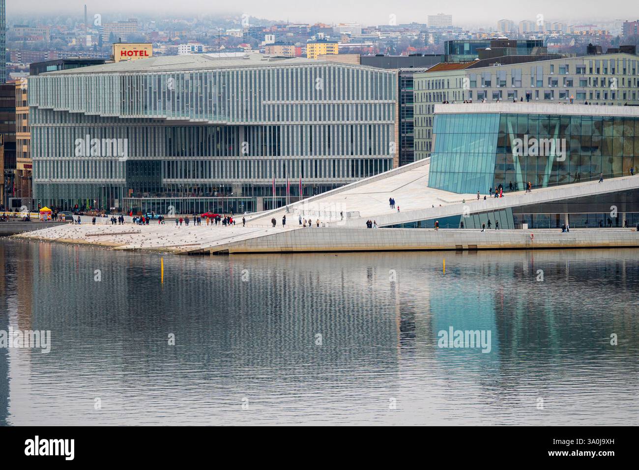 Cityscape of Oslo with modern architecture, buildings the Central ...
