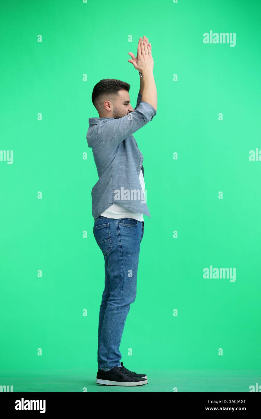 Man beard claps hands hi-res stock photography and images - Alamy