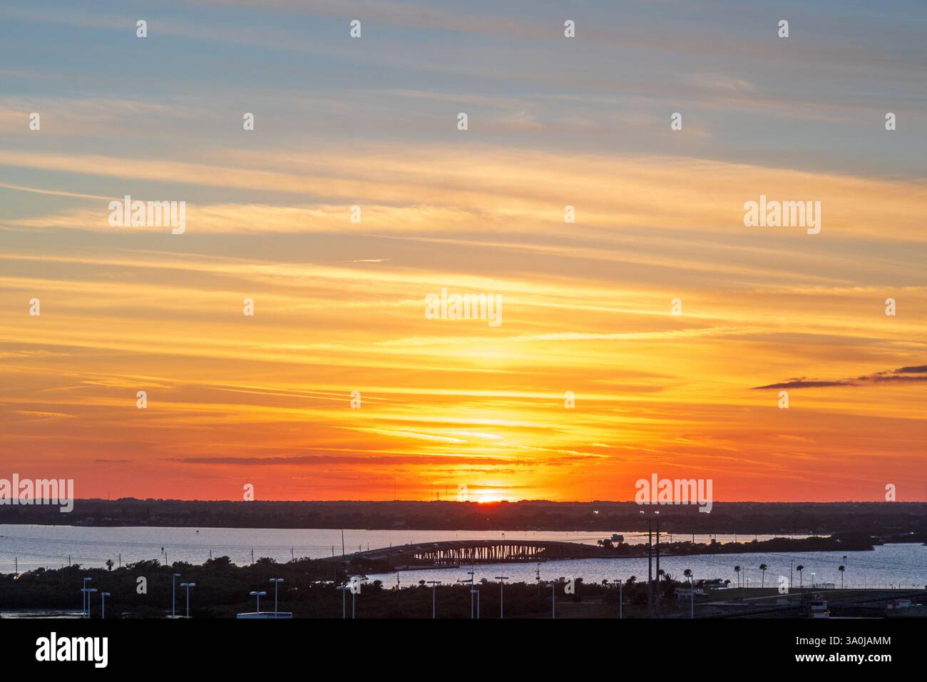 Sunset at Port Canaveral Cruise Terminal Orlando Florida USA Stock ...