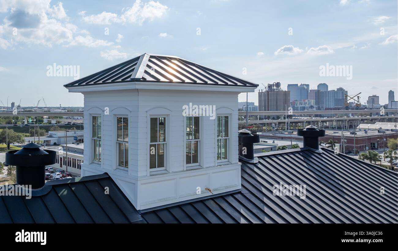 Ybor Historic District, Tampa, Florida, USA - 02-18-2025: Aerial image ...