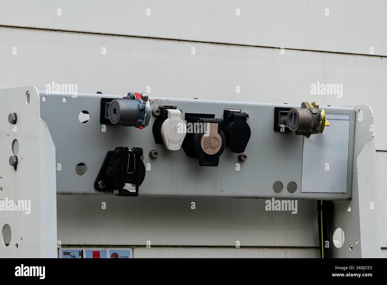 Multiple electrical connections are securely installed on a metal ...