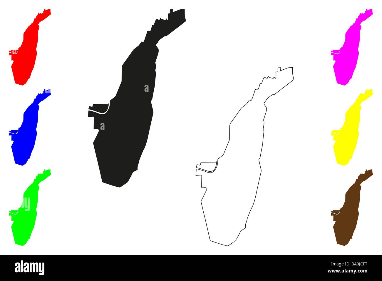 El Progreso city (Republic of Honduras, Yoro Department) map vector ...