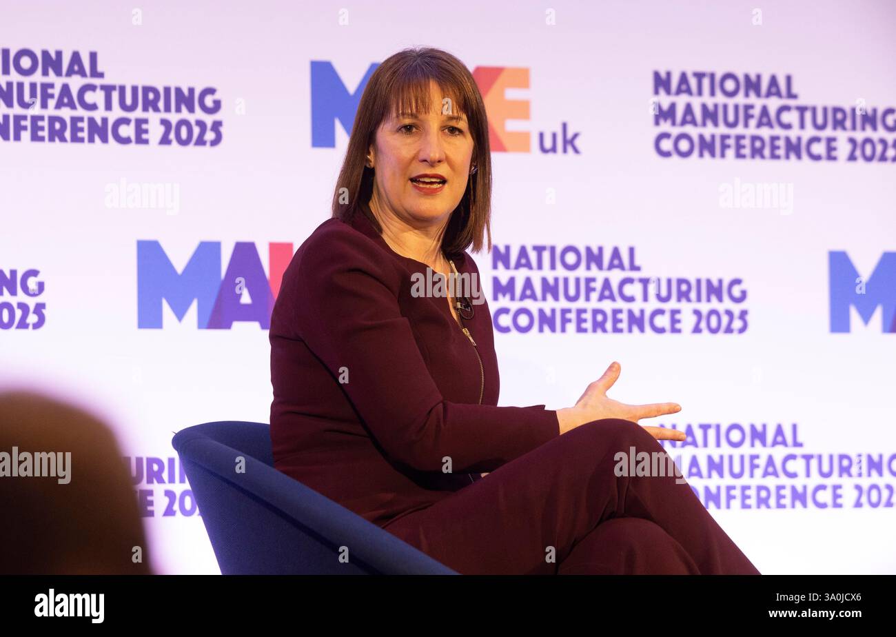 London, UK. 4th Mar, 2025. Chancellor Rachel Reeves delivers a speech ...