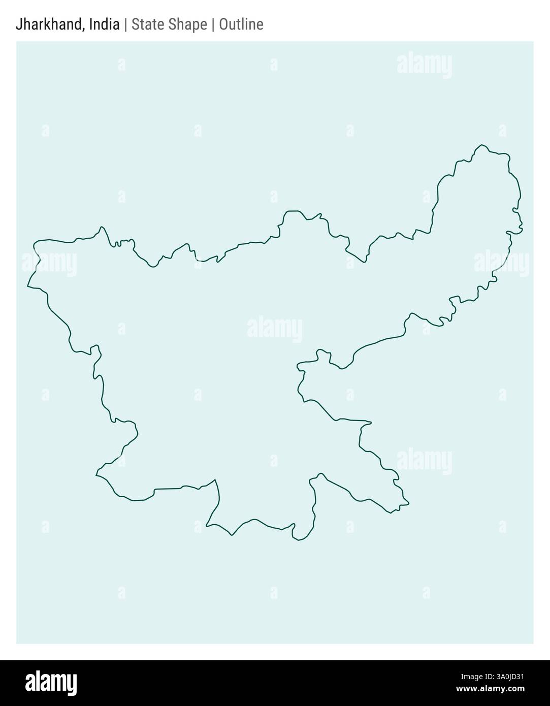 Jharkhand, India. Simple vector map. State shape. Outline style. Border ...