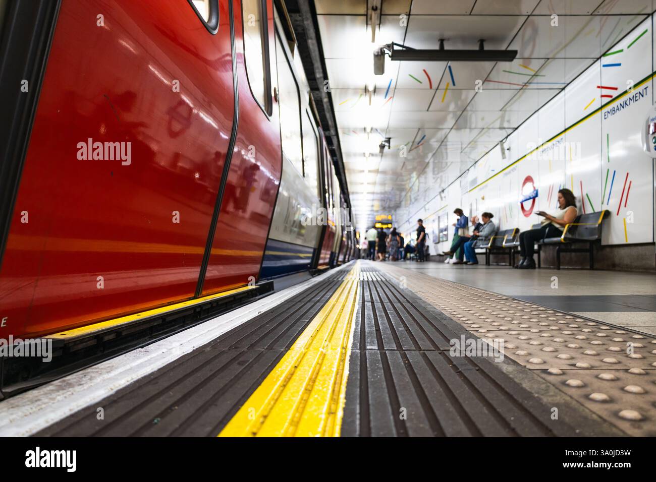 Close Up View of London Underground Train at a Station Platform with ...