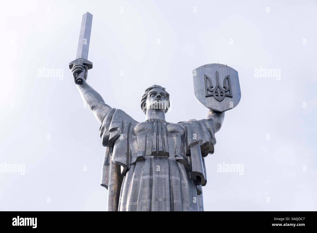 Motherland Monument, also called Mother Ukraine statue seen in Kyiv ...