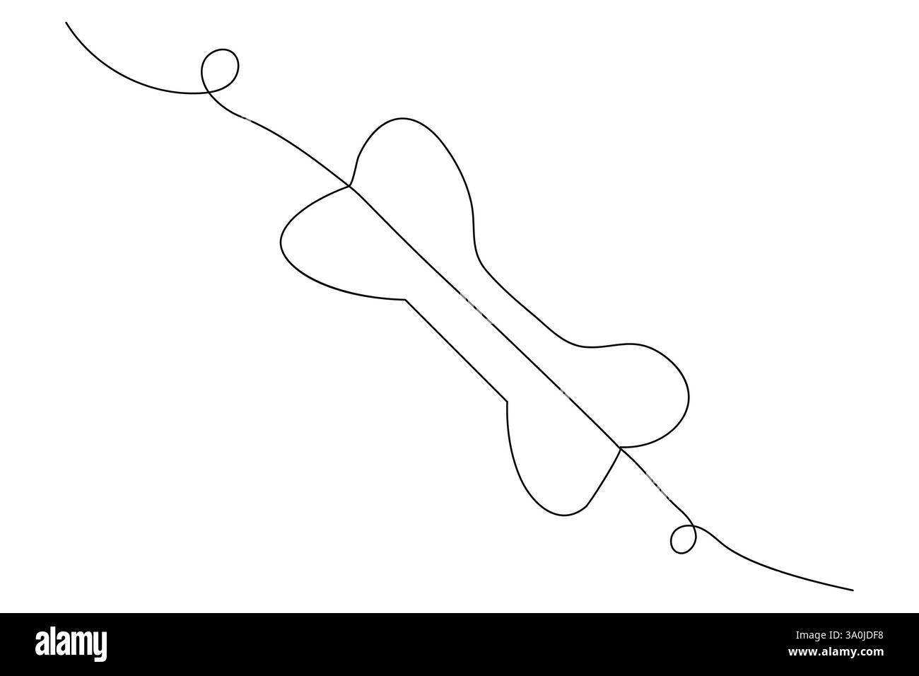 Dog bone continuous single line drawing animal paw icon outline vector ...