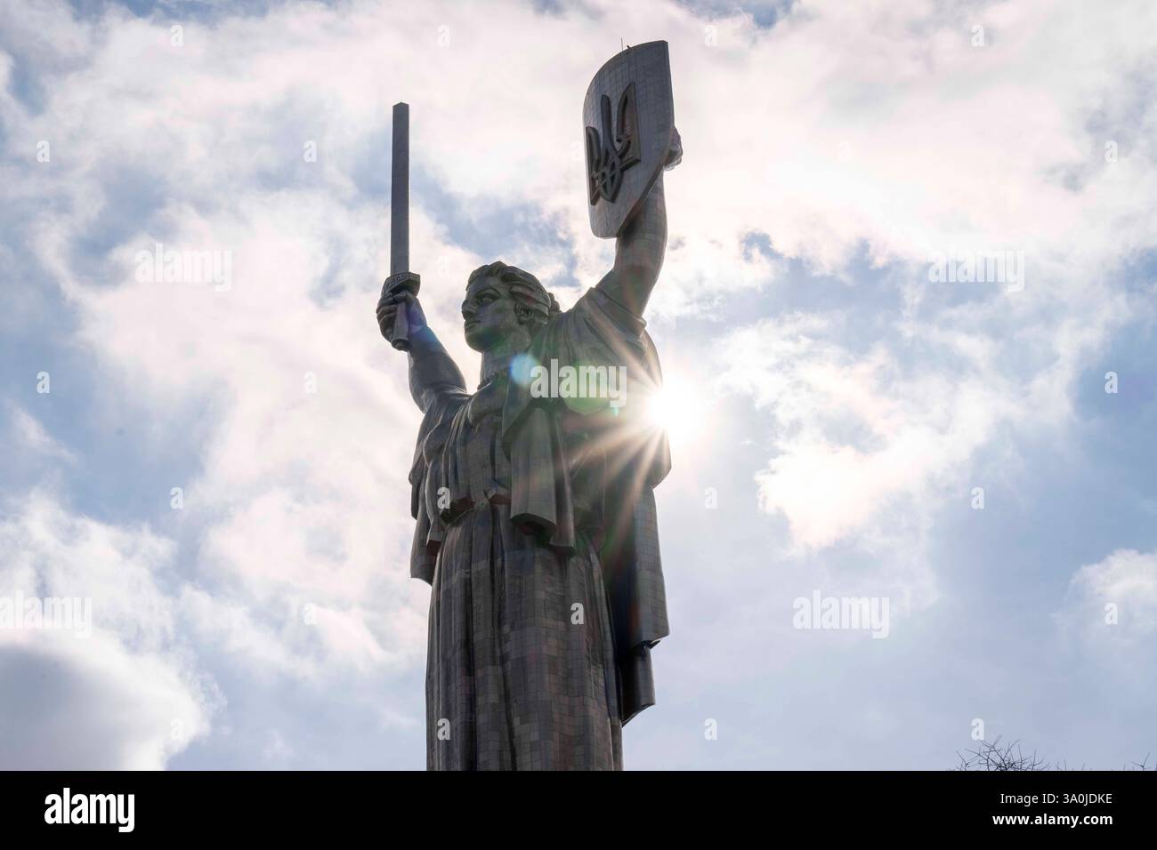 Motherland Monument, also called Mother Ukraine statue seen in Kyiv ...