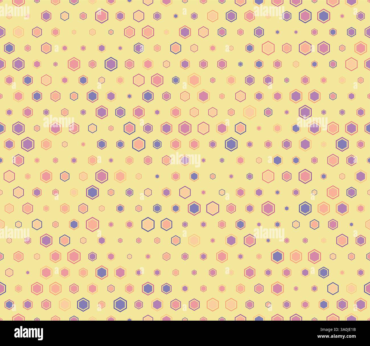 Vector background. Multicolored geometric elements of varied size. Hexagon bold mosaic cell with ...